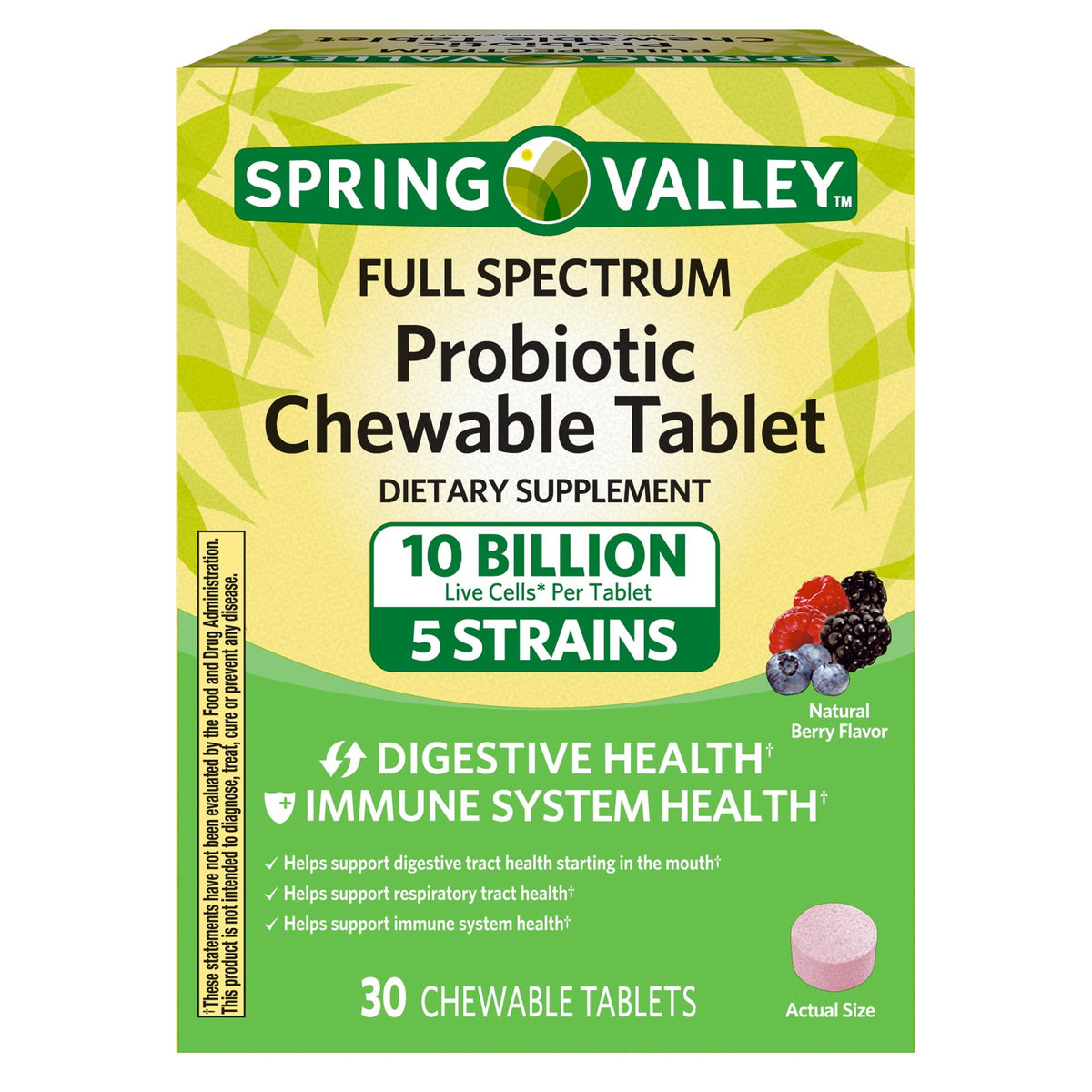 Spring Valley Full Spectrum Probiotic Supplement Chewable Tablet; 30 C ...