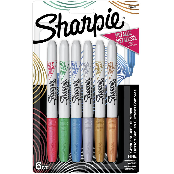 Sharpie Fine Tip Metallic Permanent Markers, 6 Count — EasyOptionXY LLC