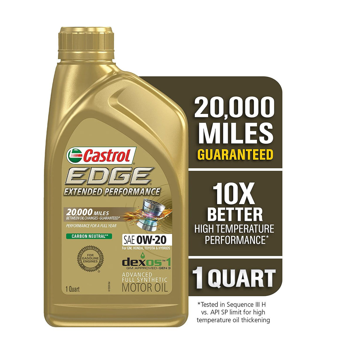 Castrol Edge Extended Performance 0W-20 Advanced Full Synthetic Motor ...